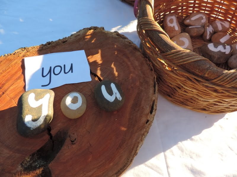 Learning Sight Words Outdoors with Stones