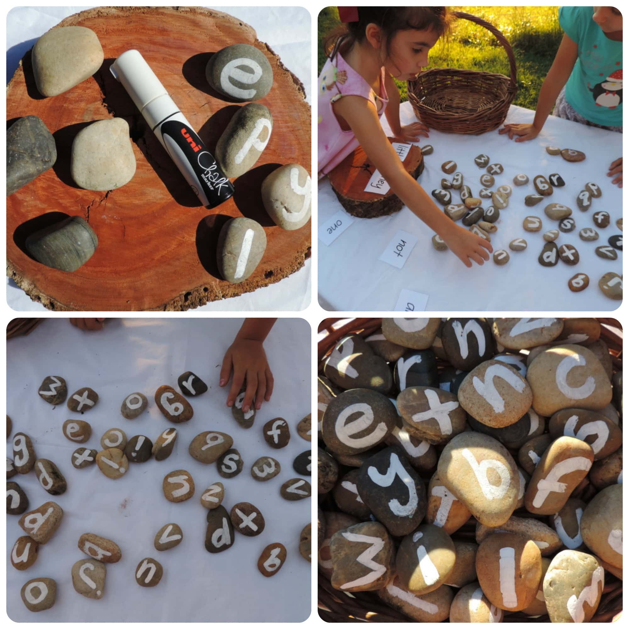 Learning Sight Words Outdoors with Stones