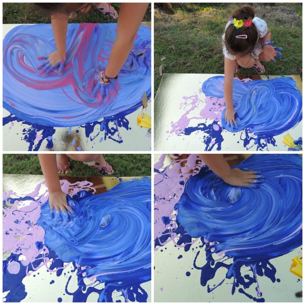 Rubber Glove Sensory Play Painting Activity for Children