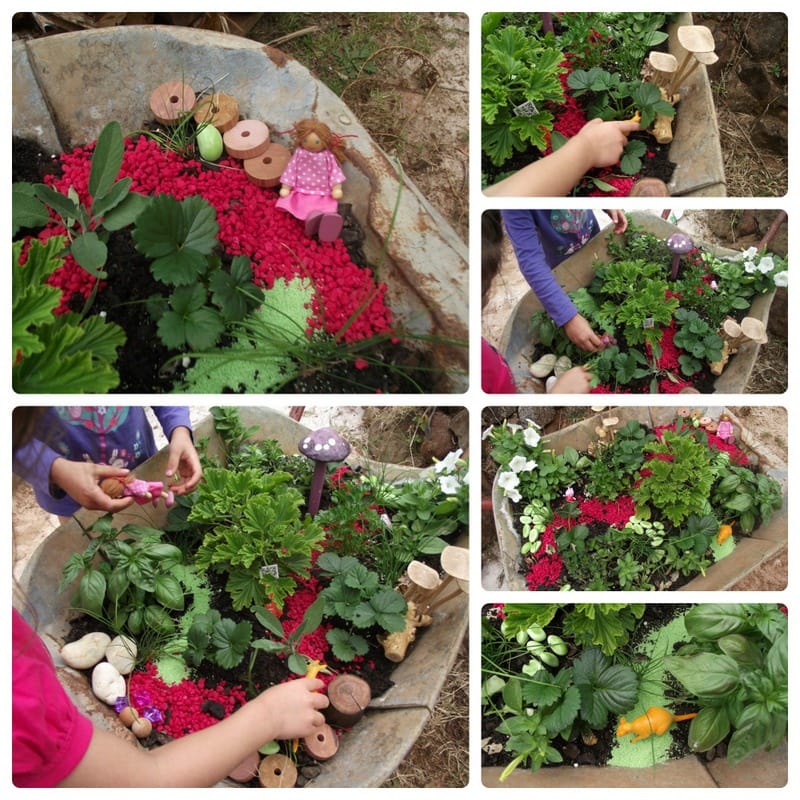 How to make wheelbarrow small world gardens for play