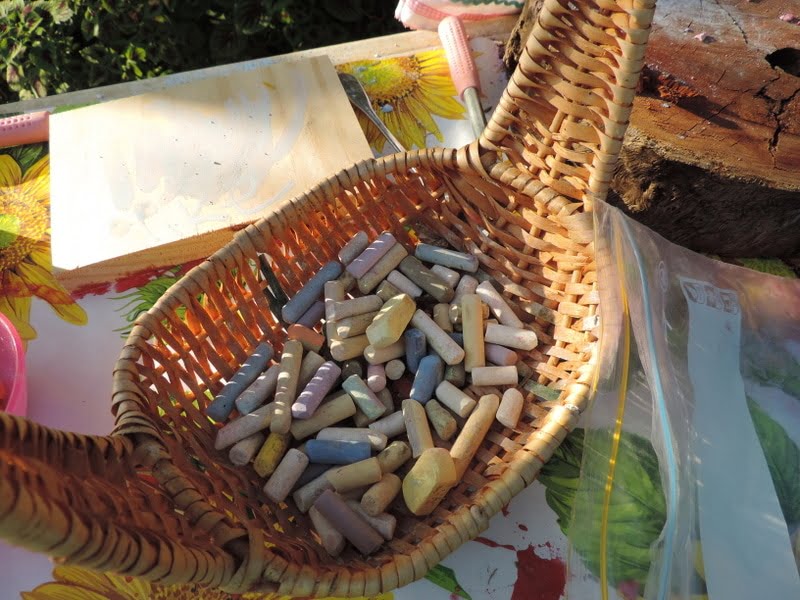 Chalk paint - make your own for fine motor and sensory play.