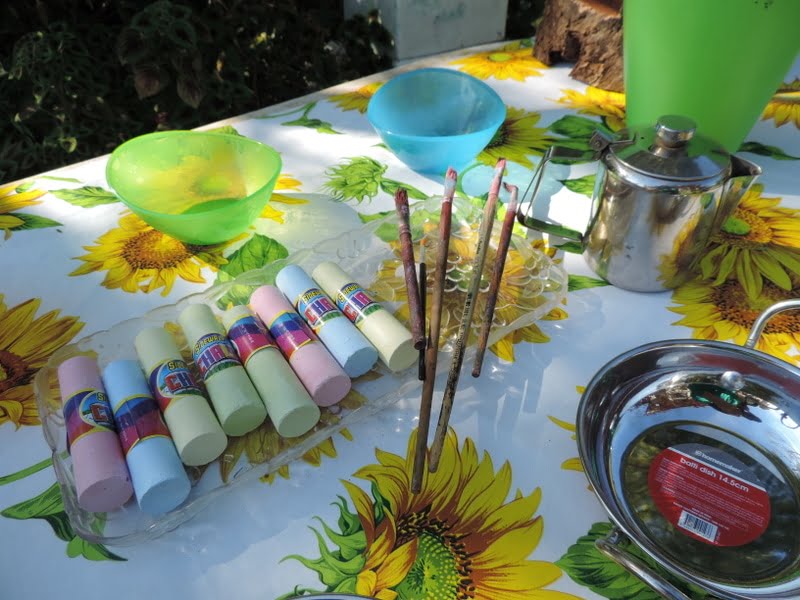 Chalk paint - make your own for fine motor and sensory play.