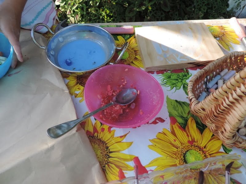Chalk paint - make your own for fine motor and sensory play.