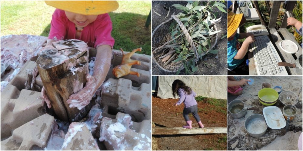 How to use open ended play materials & loose parts outdoors.