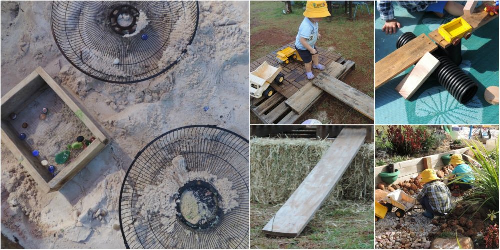 How to use open ended play materials & loose parts outdoors.