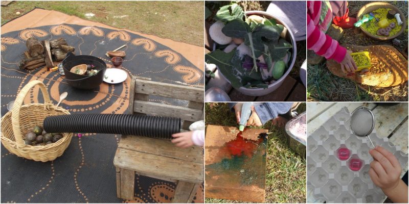 How to use open ended play materials & loose parts outdoors.