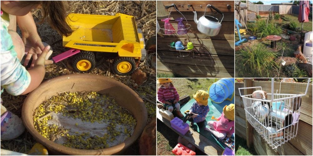 How to use open ended play materials & loose parts outdoors.