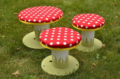 Repurpose wooden spools and cable reels for play!