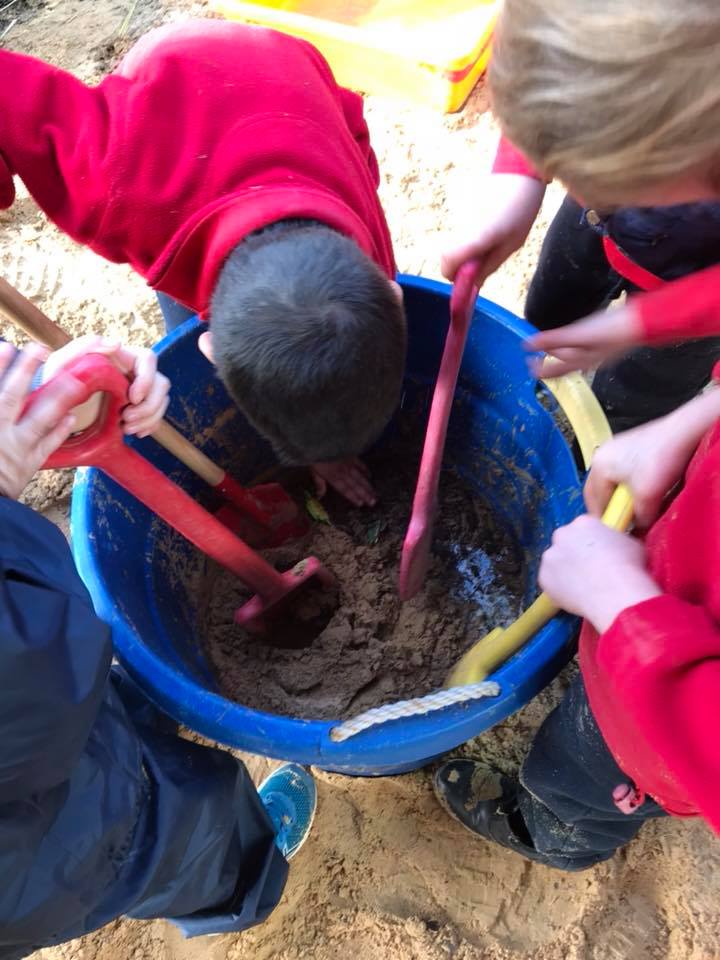 Simple Sand, Mud Kitchen and Digging Play Spaces for Children
