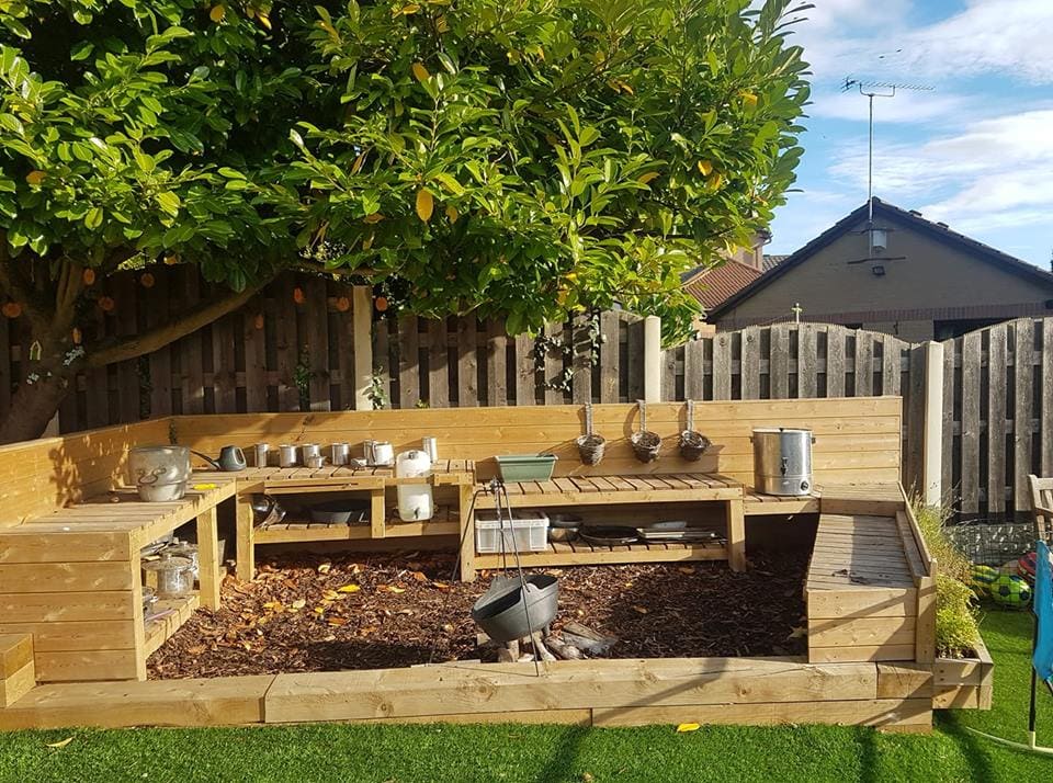 Simple Sand, Mud Kitchen and Digging Play Spaces for Children