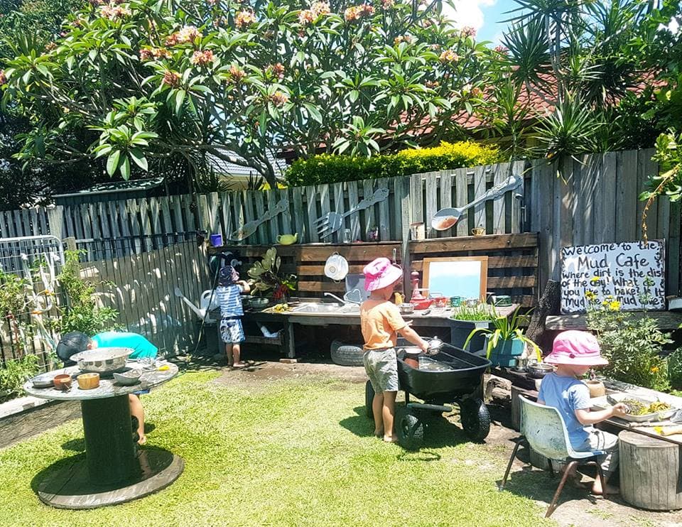 Simple Sand, Mud Kitchen and Digging Play Spaces for Children