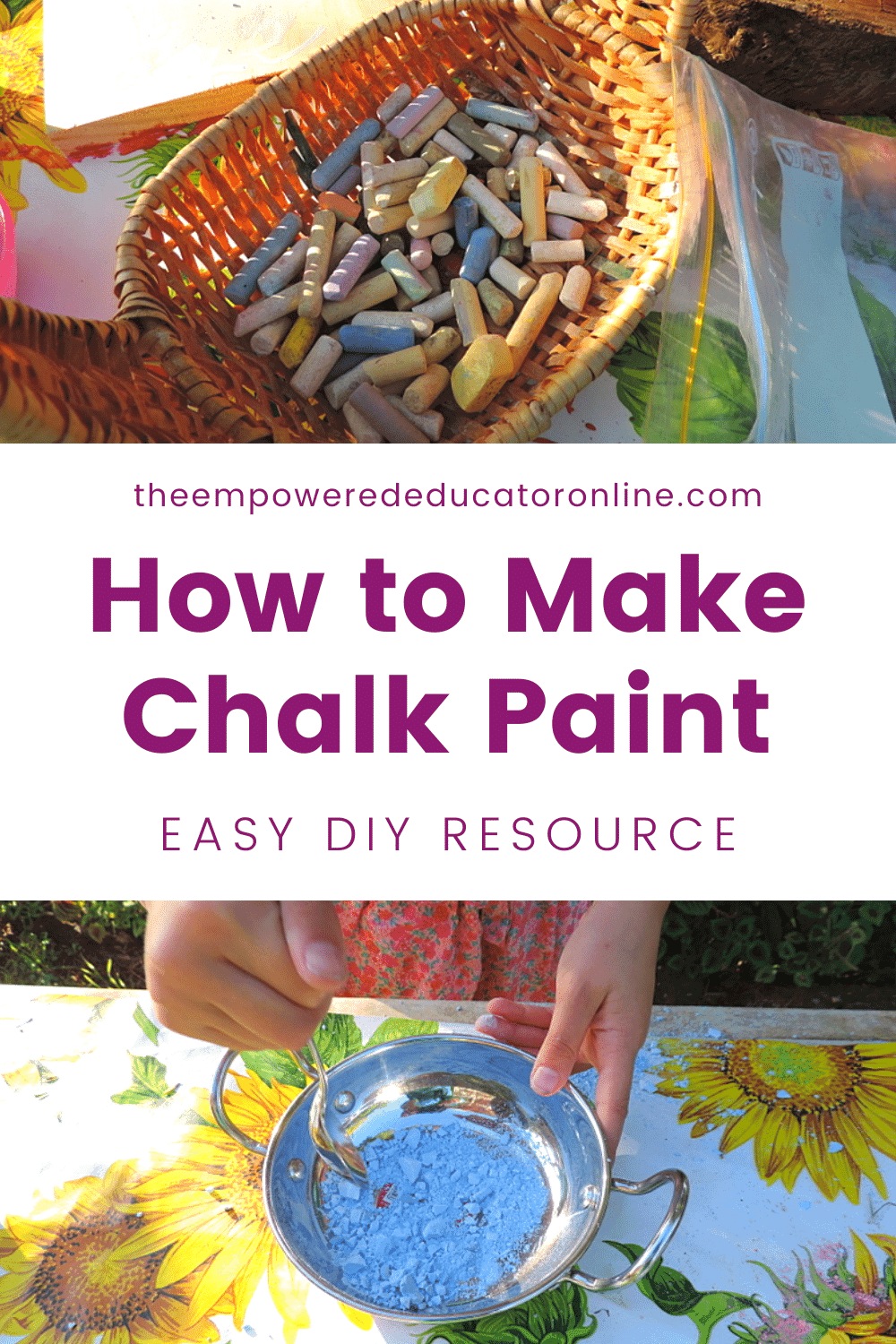 Chalk paint - make your own for fine motor and sensory play.