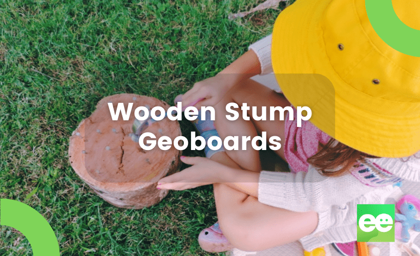 Outdoor Play with Wood Stump Geoboards