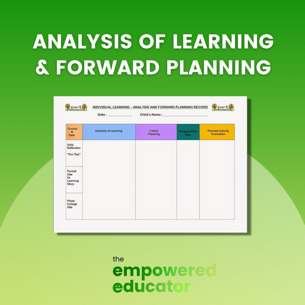 How to write child observations, reflect and forward plan.